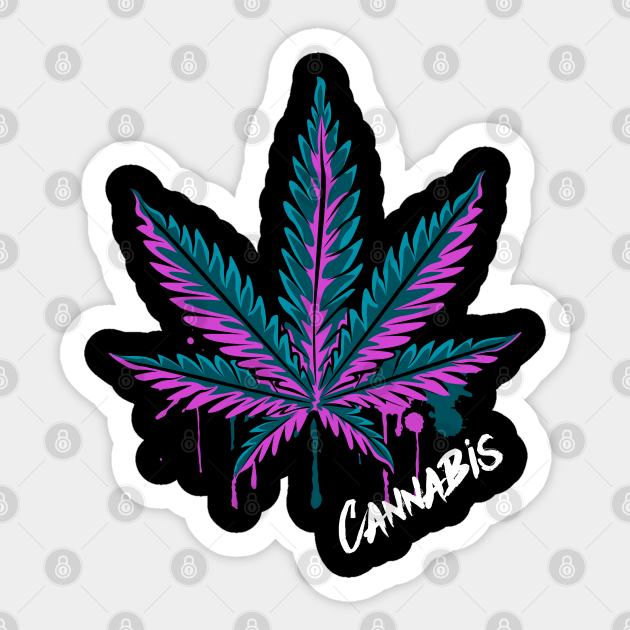 Weed - Trendy Purple Haze - Weed Hemp Leaf Marijuana Colorful - Weed - Sticker | TeePublic